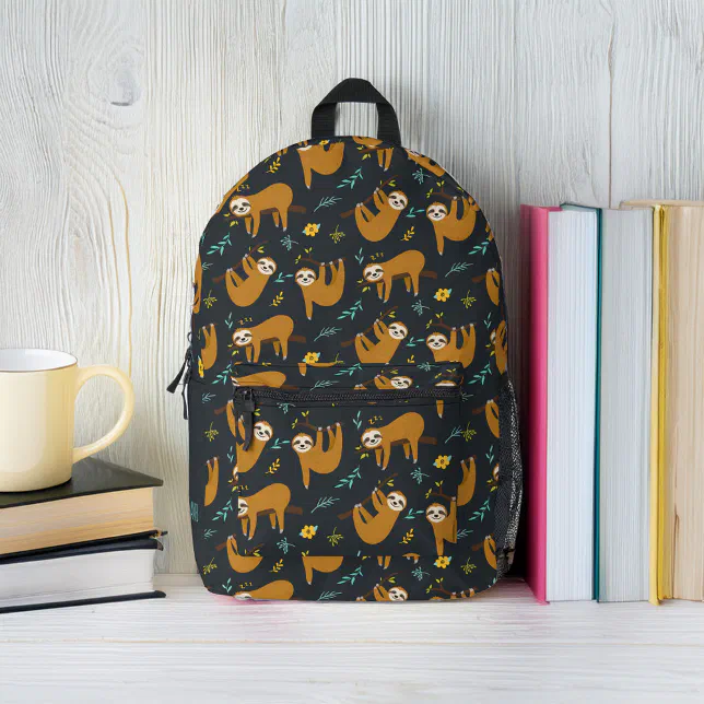 Fun Sloths Pattern Printed Backpack | Zazzle