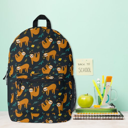 Fun Sloths Pattern Printed Backpack | Zazzle
