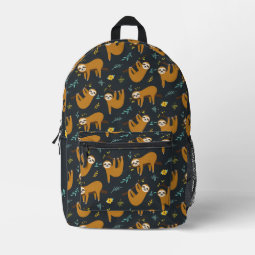 Fun Sloths Pattern Printed Backpack | Zazzle