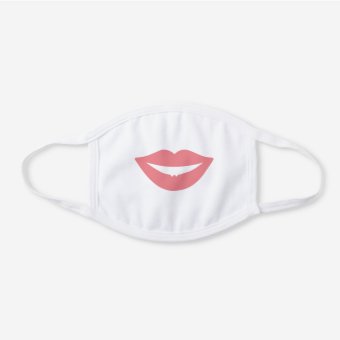 Fun Smiling Pink Lips Antivirus White Cotton Face Mask | Zazzle