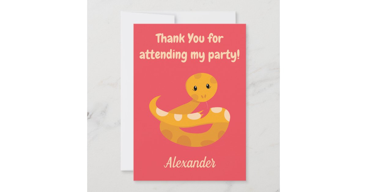 Fun Snake Safari Thank You Card | Zazzle