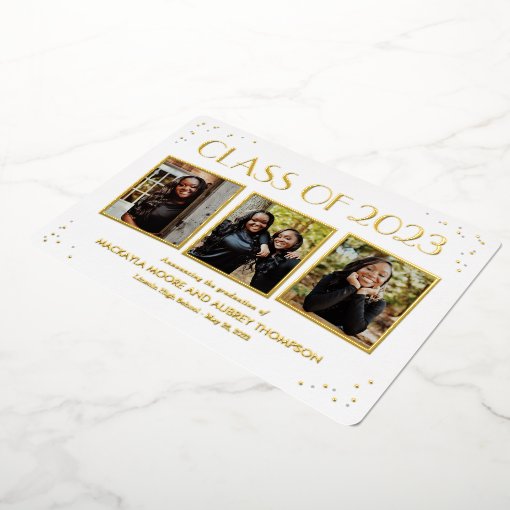 Fun Snapshots Foil Graduation Photo Invitation Foil Invitation | Zazzle