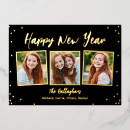 Fun Snapshots Foil Happy New Year Card | Zazzle