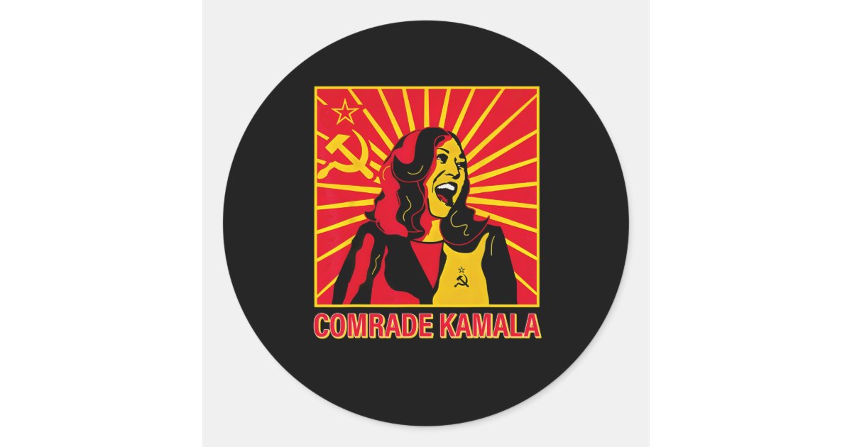 Fun Socialist Comrade Kamala Commie La Harris 2024 Classic Round ...