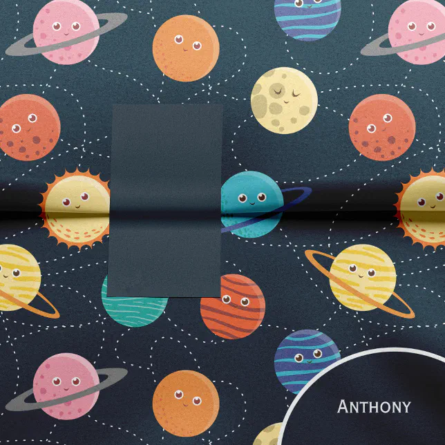 Fun Solar System Planets Pattern for Kids Blue Tis Tissue Paper | Zazzle