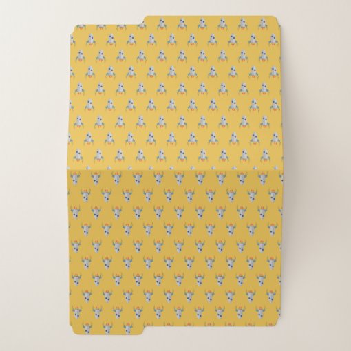 Fun Space Rocket Ship Yellow Blue Set File Folder | Zazzle