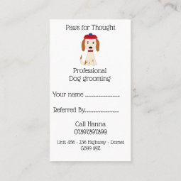 Fun Spaniel Dog Walking Dog Grooming Referral Business Card | Zazzle