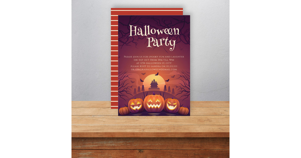 Fun spooky halloween party invitation | Zazzle