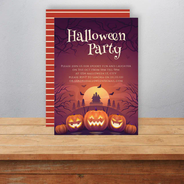 Fun spooky halloween party invitation | Zazzle