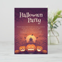 Fun spooky halloween party invitation | Zazzle