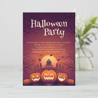 Fun spooky halloween party invitation | Zazzle