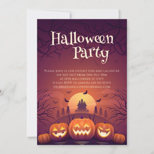 Fun spooky halloween party invitation | Zazzle