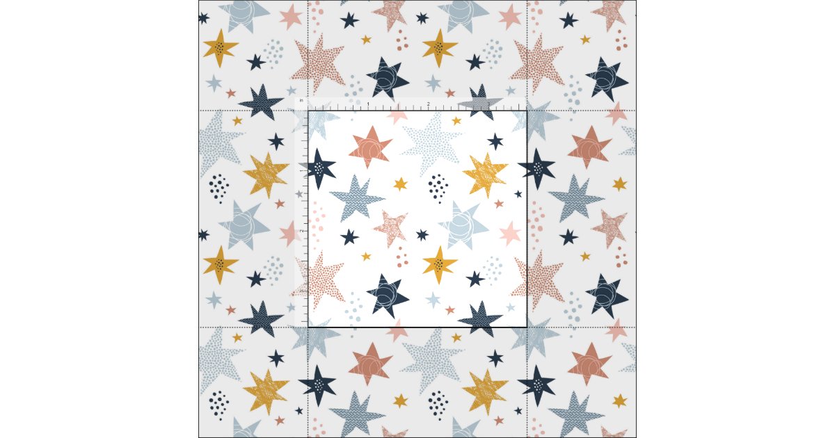 Fun Star Pattern Fabric | Zazzle