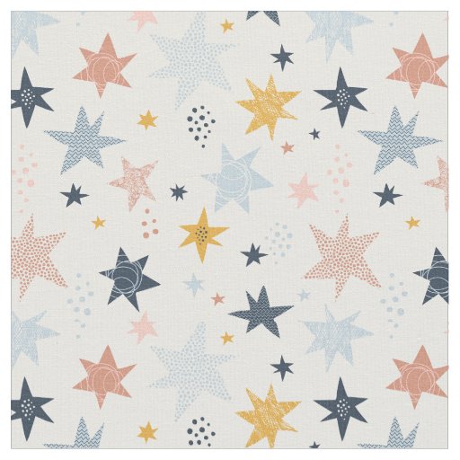 Fun Star Pattern Fabric | Zazzle