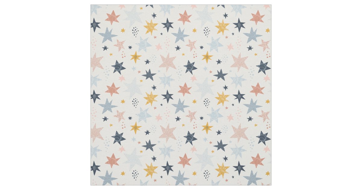 Fun Star Pattern Fabric | Zazzle