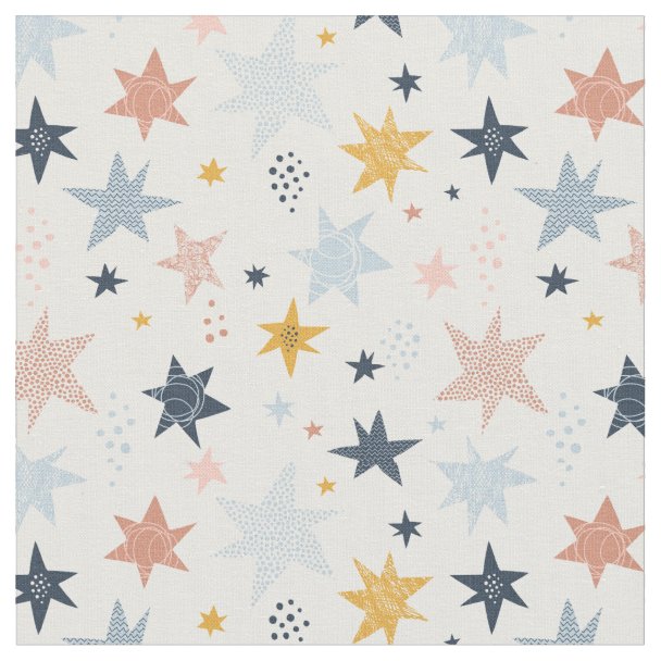 Fun Star Pattern Fabric | Zazzle