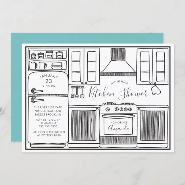 Fun Stock The Kitchen Shower Invitations | Zazzle