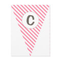 Fun Stripe Hot Pink Customizable Flag Bunting Postcard | Zazzle
