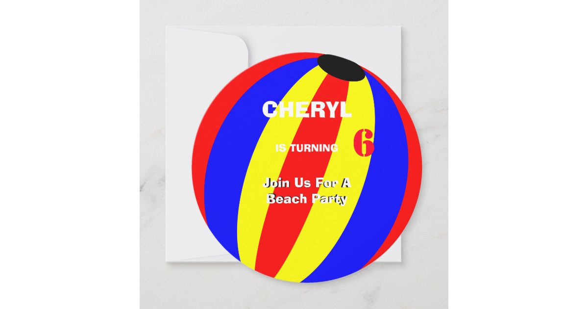 Fun Summer Beach Ball Personaliized Invitation | Zazzle