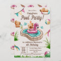 Fun Summer Capybara Pool Party Invitation | Zazzle