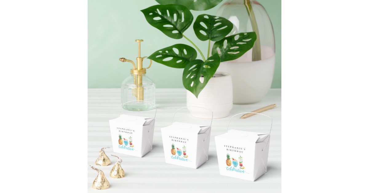 Fun Summer Celebration Cocktail Birthday Party Favor Boxes | Zazzle