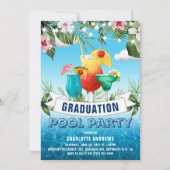 Fun Summer Graduation Pool Party Invitation | Zazzle