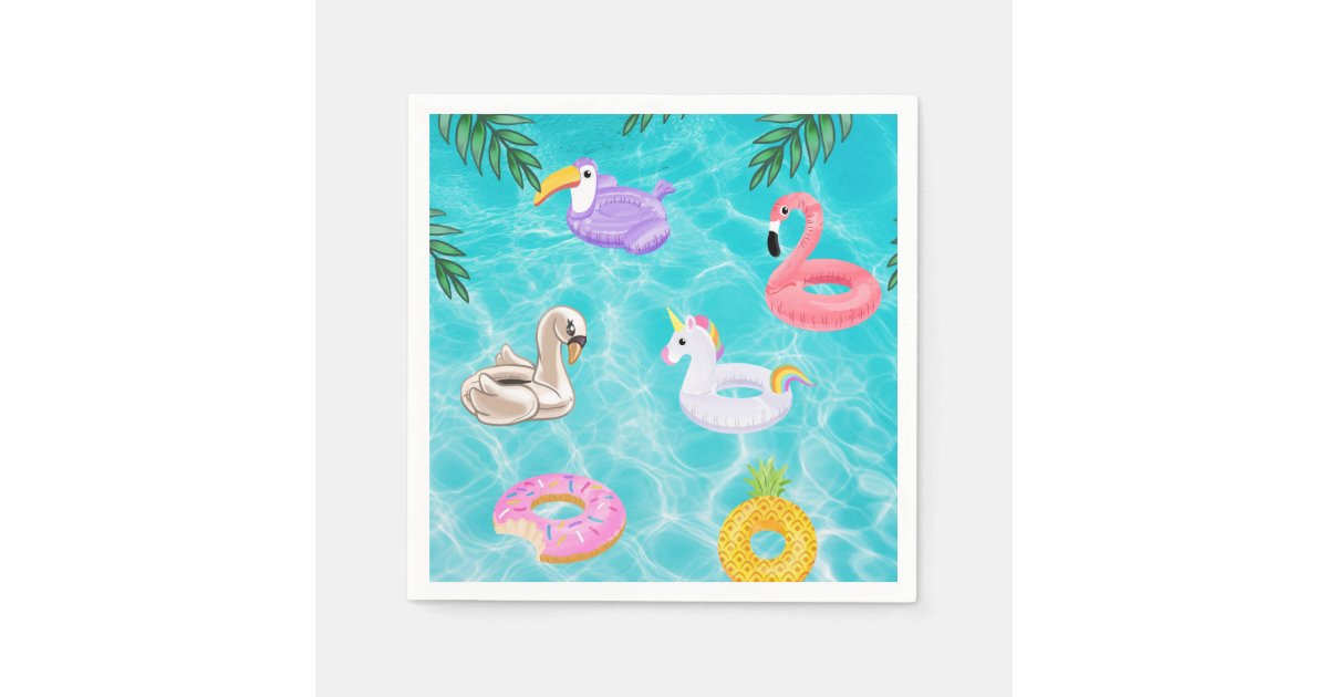 Fun Summer Pool Party Napkins | Zazzle