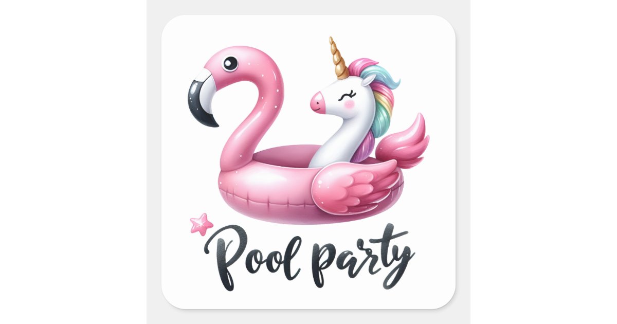 Fun Summer Pool Party Stickers | Zazzle
