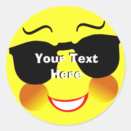 Fun Summer Sun Face Personaliized Classic Round Sticker | Zazzle.com