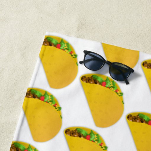 Fun Summer Taco Print Pattern Beach Towel | Zazzle