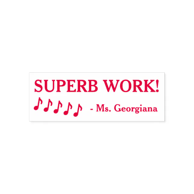 Fun "SUPERB WORK!" + Custom Teacher Name Self-inking Stamp | Zazzle