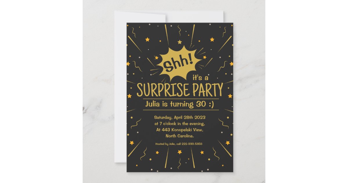 Fun surprise birthday invitations | Zazzle