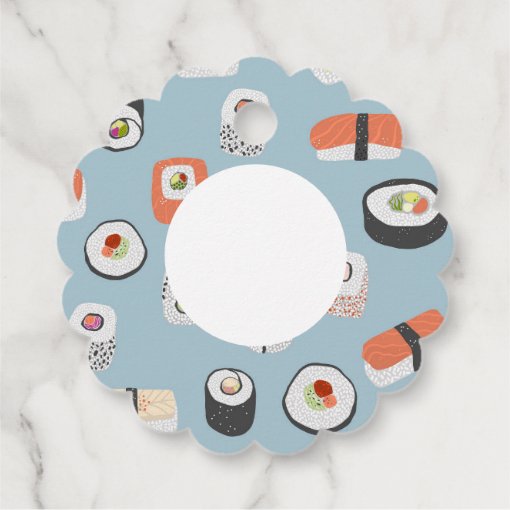 Fun Sushi Nigiri Maki Roll Japanese Food Pattern Favor Tags | Zazzle