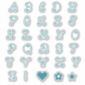 Fun Swirly Teal Font Alphabet Initials Monogram Sticker | Zazzle