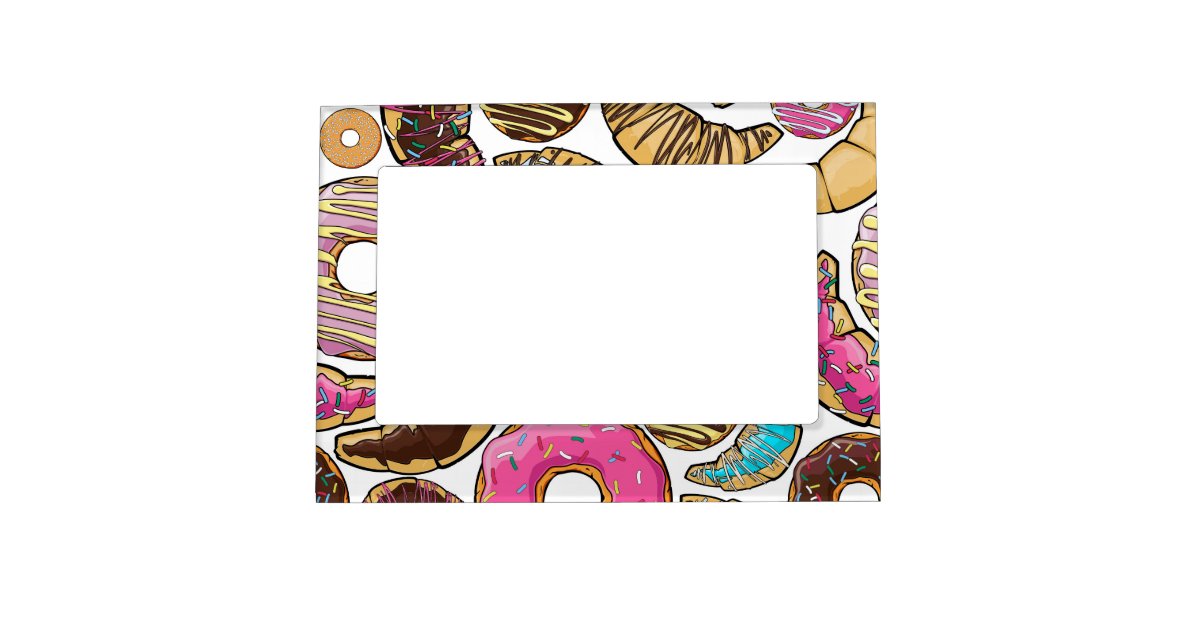 Fun Tasty Donuts Design Magnetic Frame | Zazzle