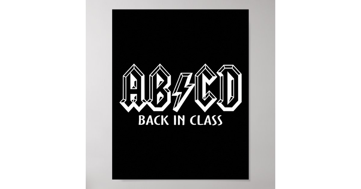 Fun Teacher ABCD Rocks Back To School Back In Clas Poster | Zazzle