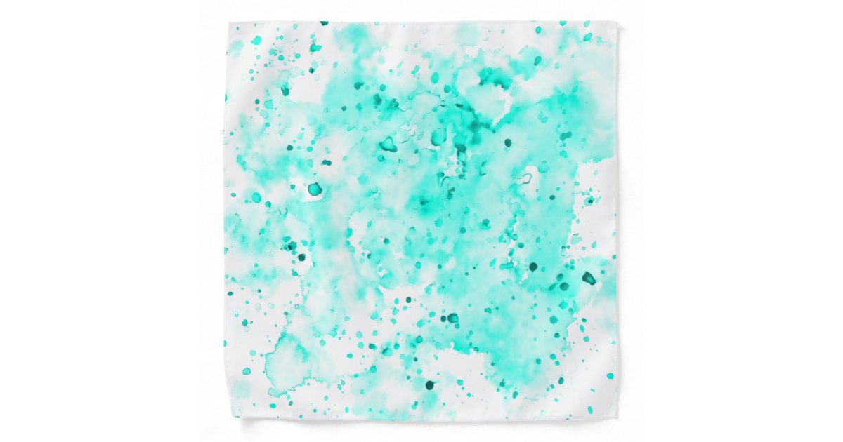 Fun Teal Paint Splatters Bandana | Zazzle