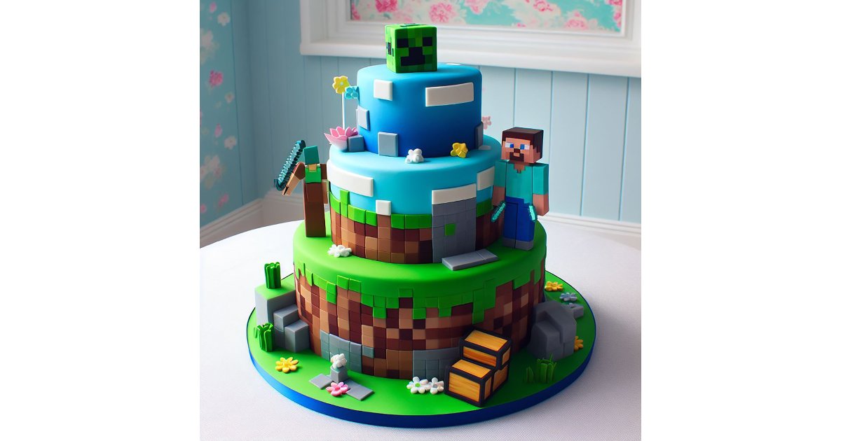 FUN TECHNO BLOCKS KIDS BIRTHDAY CAKE CARD | Zazzle