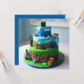 FUN TECHNO BLOCKS KIDS BIRTHDAY CAKE CARD | Zazzle