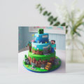FUN TECHNO BLOCKS KIDS BIRTHDAY CAKE CARD | Zazzle