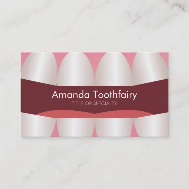 Fun Teeth Open Mouth Modern Dentist Business Card | Zazzle