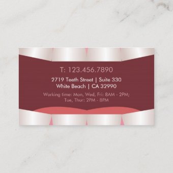 Fun Teeth Open Mouth Modern Dentist Business Card | Zazzle