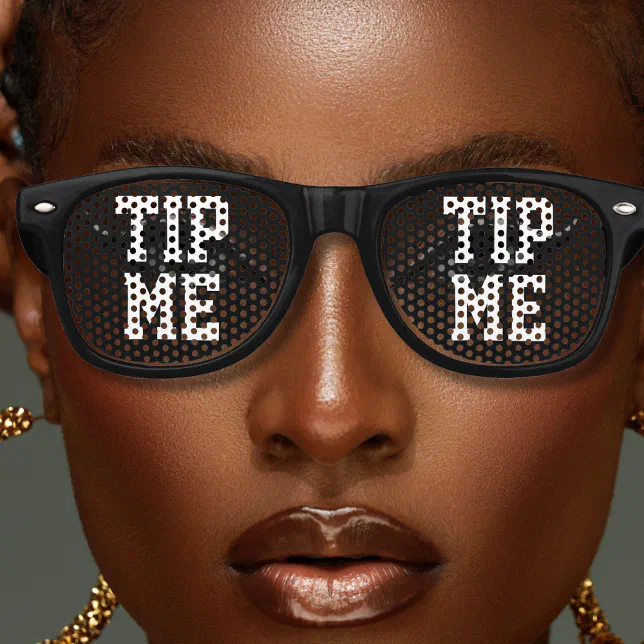 Fun Tip Me Bartender Party Black Retro Sunglasses | Zazzle