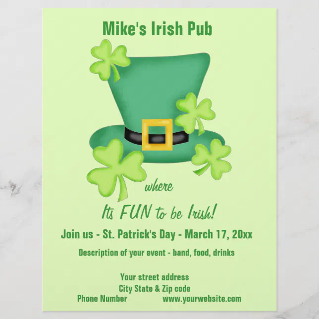 Fun to be Irish St. Patrick's Business Promotion Flyer | Zazzle