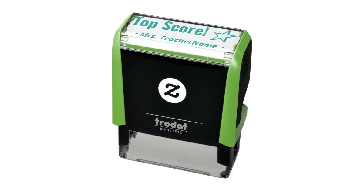 Fun "Top Score!" Acknowledgement Rubber Stamp | Zazzle