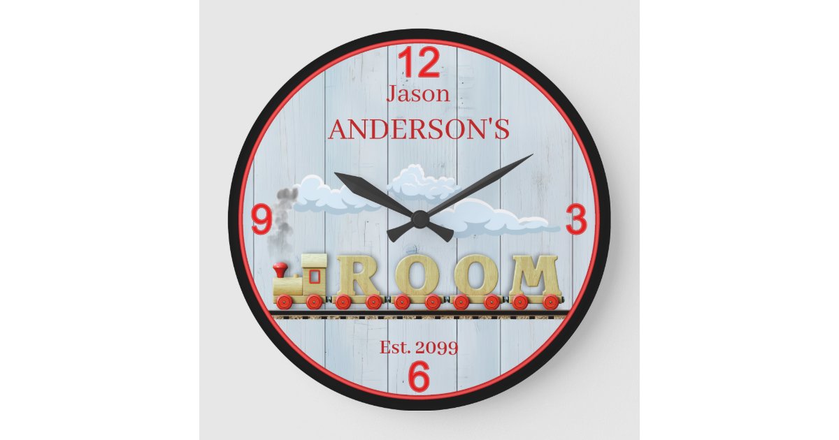 Fun Train Room Boy's Wall Clock | Zazzle