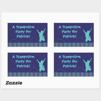 Fun Trampoline Birthday Party Stickers - Boys | Zazzle