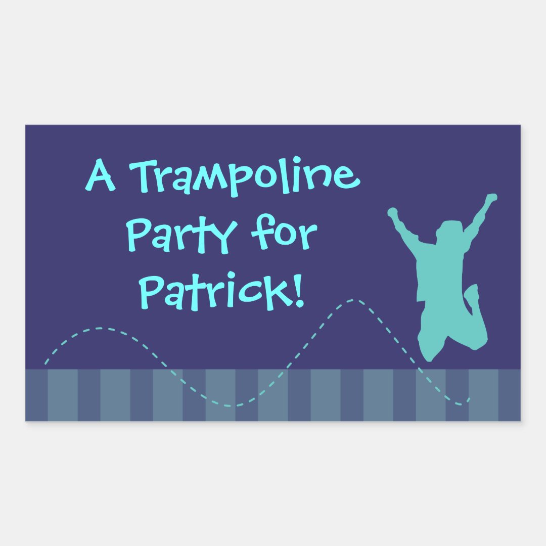 Fun Trampoline Birthday Party Stickers - Boys | Zazzle