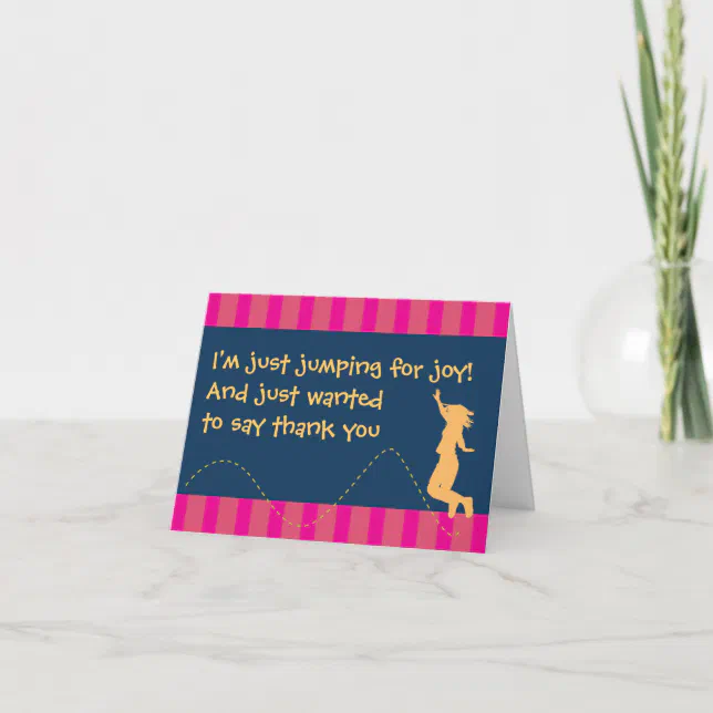 Fun Trampoline Birthday Thank You Cards - Girls | Zazzle