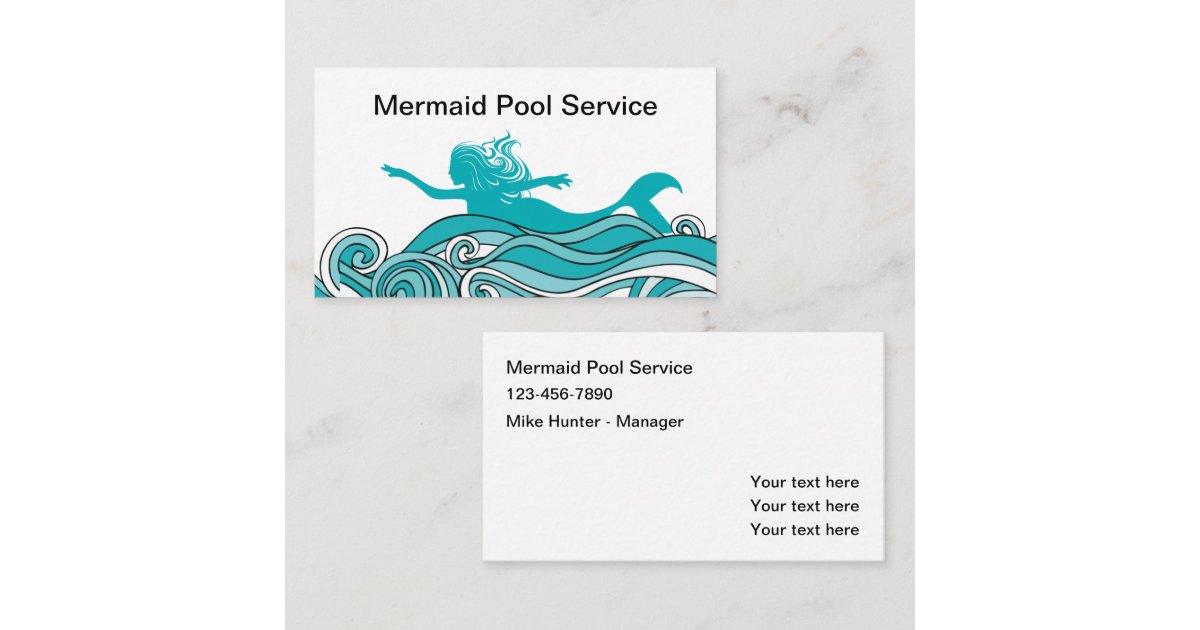 Fun Trendy Swimming Pool Service Business Card | Zazzle